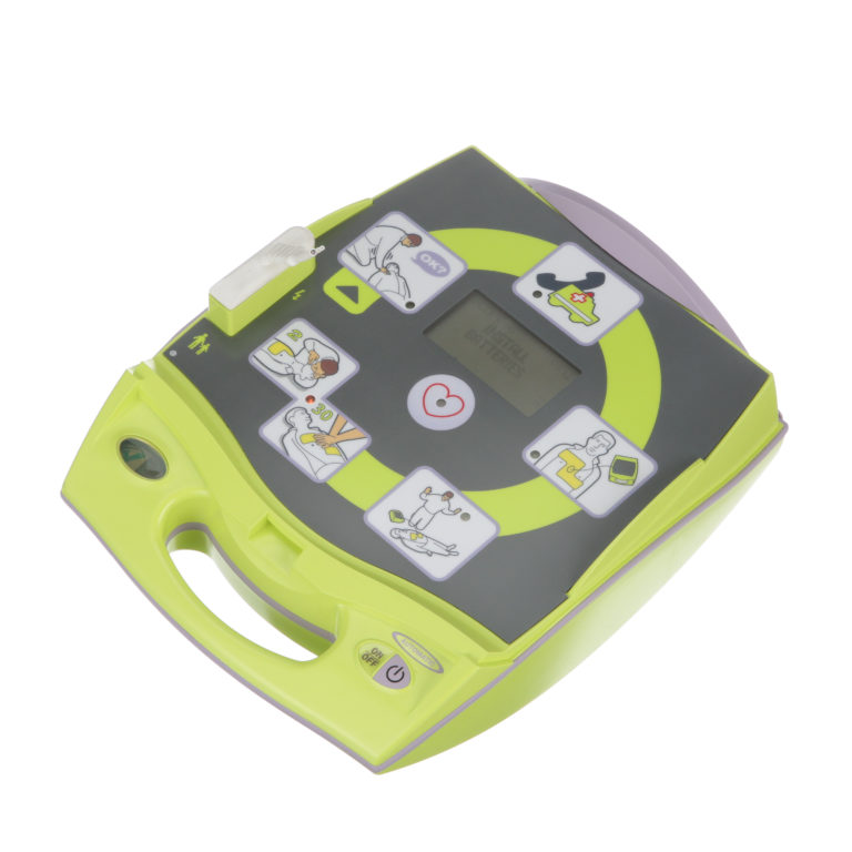 Zoll AED Plus with Real CPR Help, real-time CPR feedback.